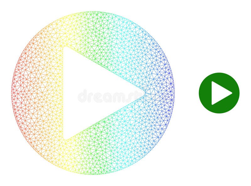 Spectral Mesh Gradient Play Button Icon Stock Illustration ...