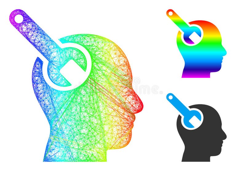 Spectral Net Gradient Brain Tool Icon Stock Vector - Illustration of ...