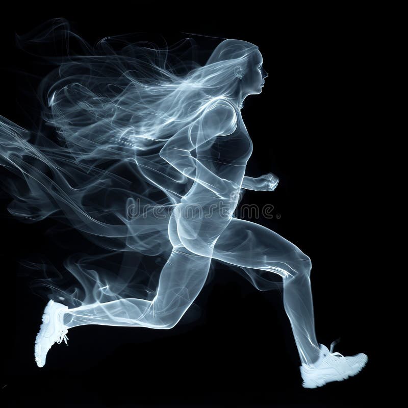 Spectral Sprinter S Silhouette Stock Photo - Image of athlete, glowing ...