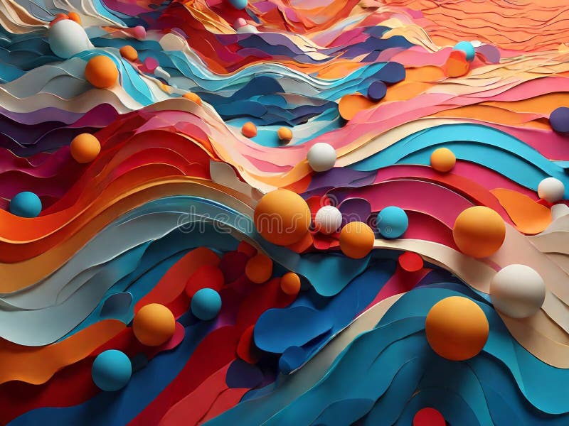 Spectral Symphony: AI-Infused Harmony of Dynamic Lines Stock Image ...