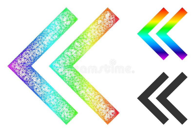 Rainbow Hatched Gradient Shift Left Icon Stock Vector - Illustration of ...