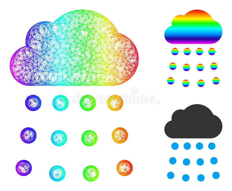 Spectral Linear Gradient Rain Cloud Icon Stock Vector - Illustration of ...