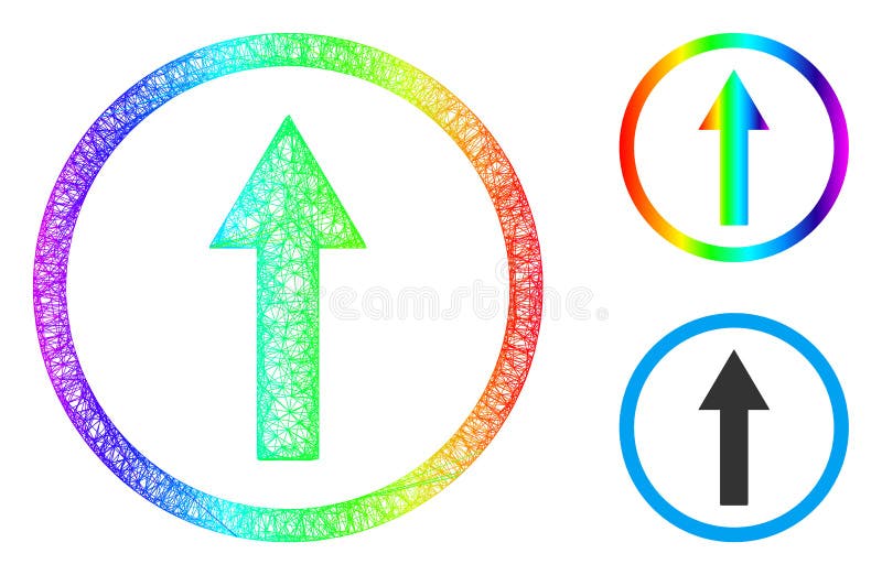 Spectrum Linear Gradient Up Rounded Arrow Icon Stock Vector ...