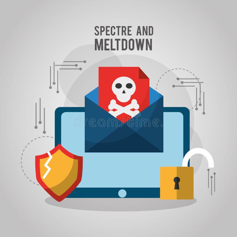 Spectre and Meltdown Email Spyware Virus Attack Vulnerability Stock ...