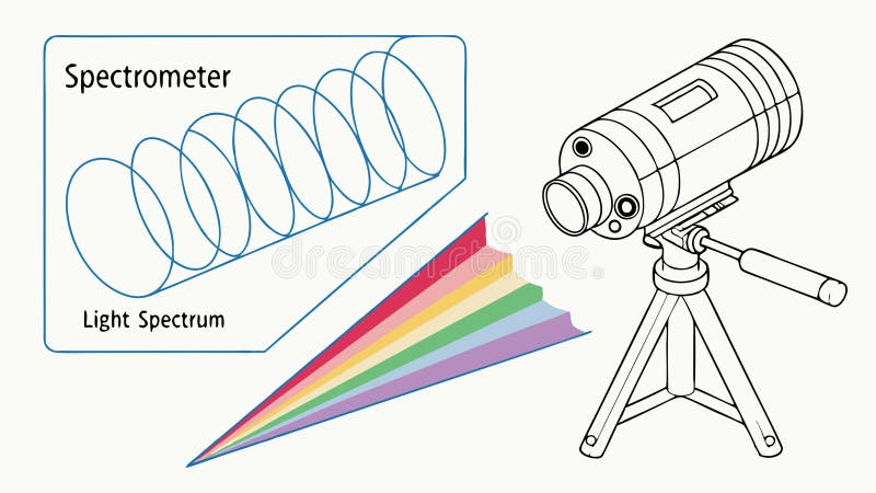 Spectrometer with Light Spectrum, Science Measurement, Vector Art ...