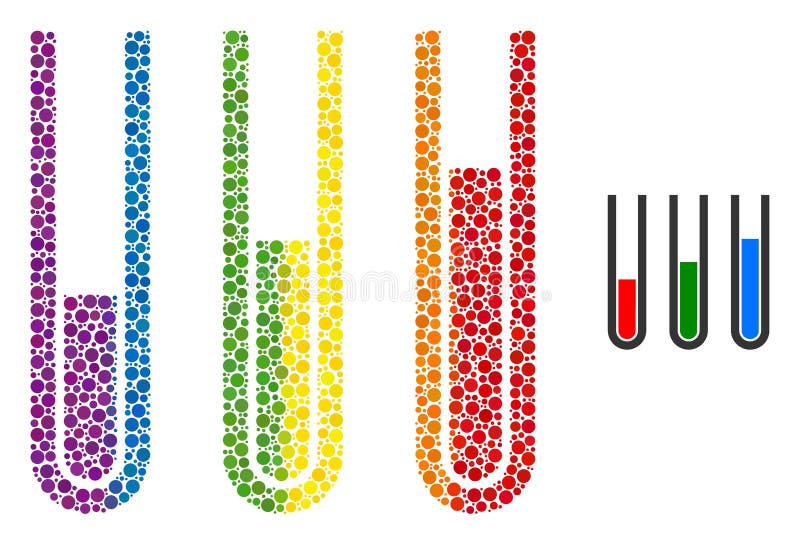 Spectrum Analysis Test Tubes Mosaic Icon of Round Dots Stock Vector ...