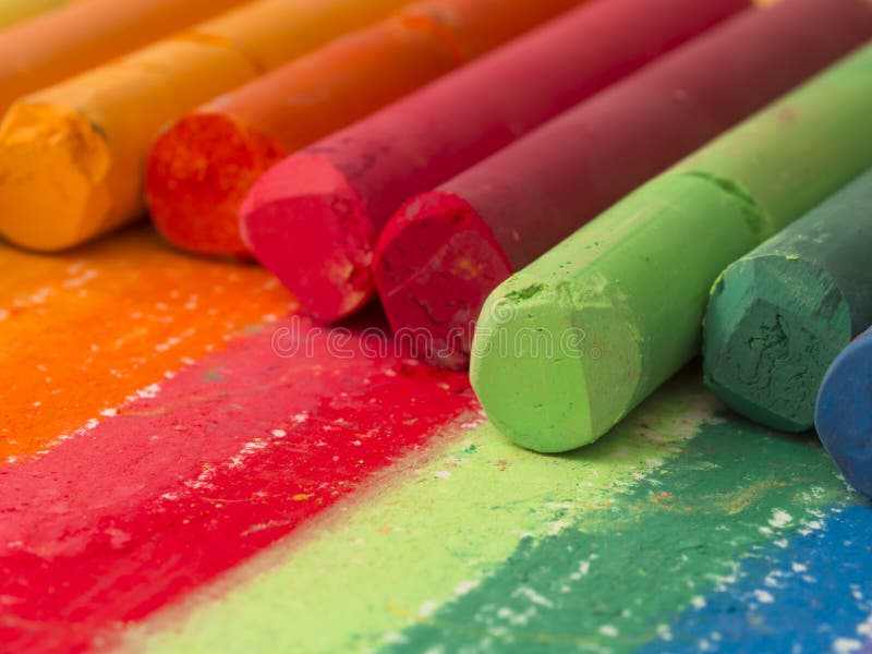 Spectrum of Artistic Crayons Stock Image - Image of creative, green ...
