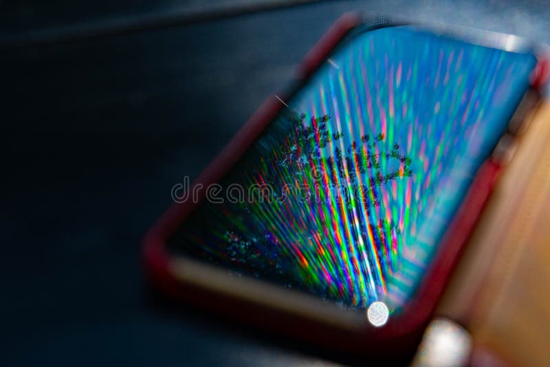 Spectrum Blur Reflection in Glossy Surface of Smartphone Stock Image ...