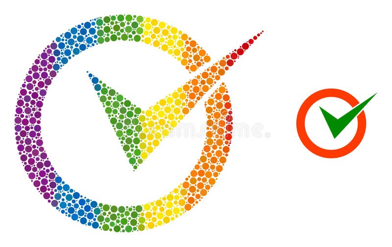 Spectrum Checkbox Circle Collage Icon of Round Dots Stock Vector ...