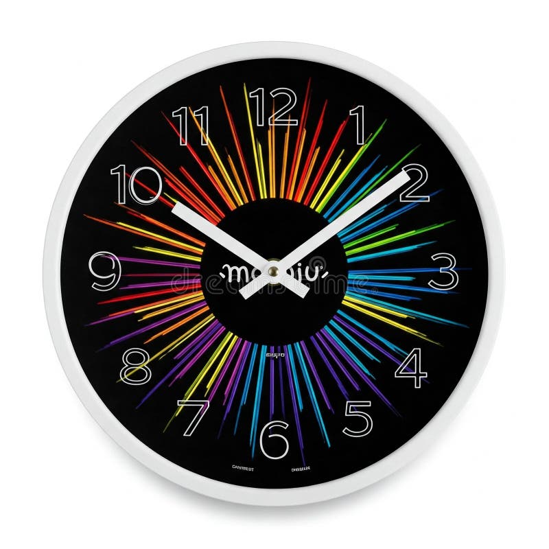 Spectrum Clock: a Modern Whimsy Stock Illustration - Illustration of ...