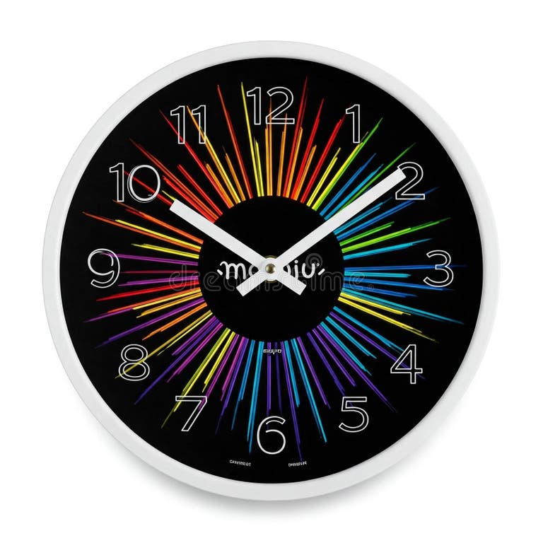 Spectrum Clock: a Modern Whimsy Stock Illustration - Illustration of ...
