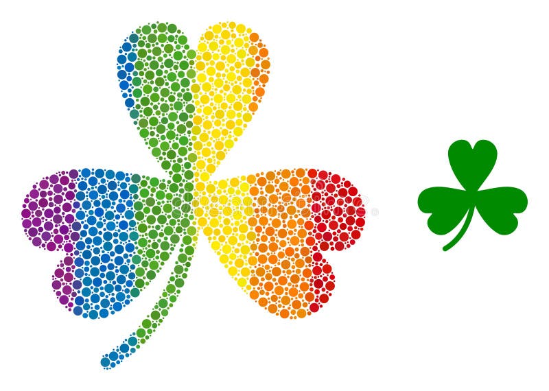 Spectrum Clover Leaf Mosaic Icon of Spheric Dots Stock Vector ...