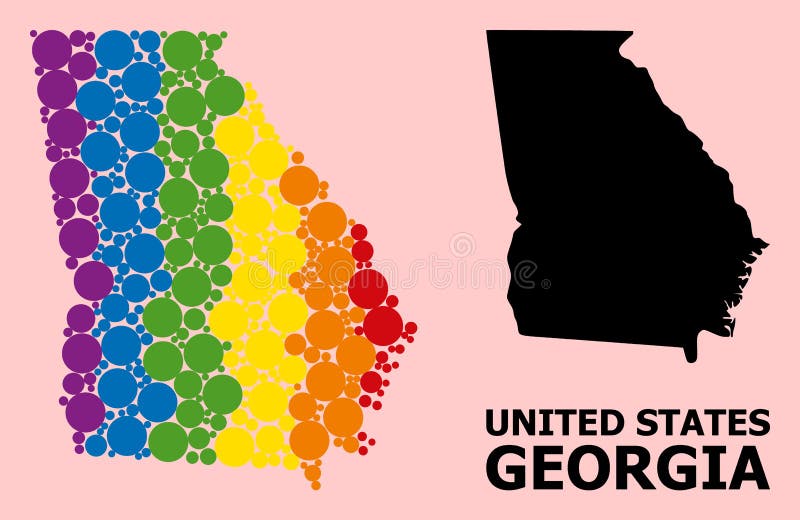 Spectrum Collage Map of Georgia State for LGBT Stock Vector ...
