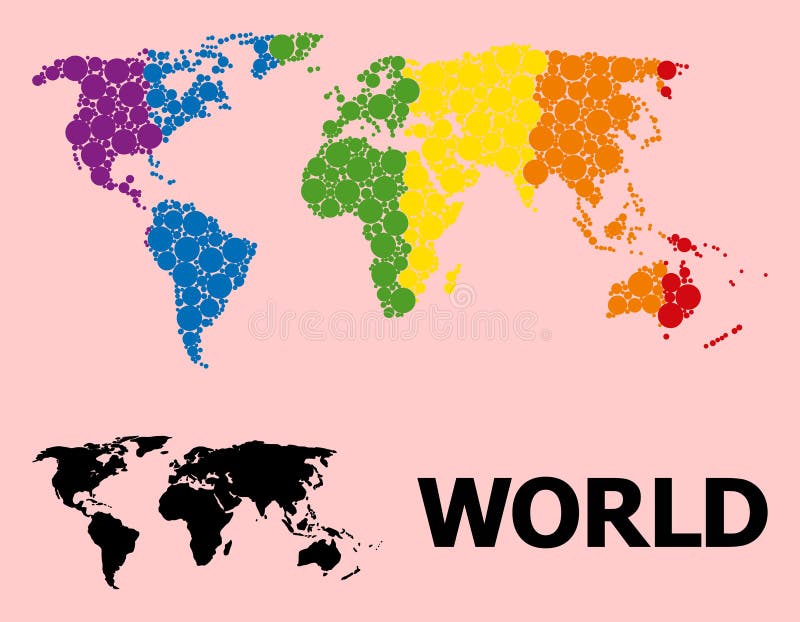 World Map with LGBT Flag, 3D Rendering Stock Illustration ...