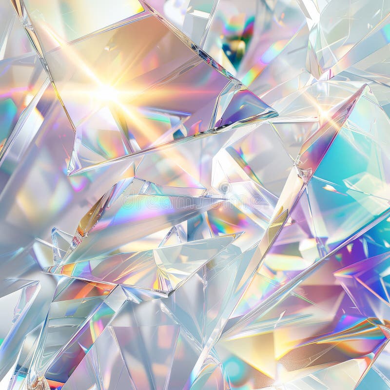 A Spectrum of Color in a World of Exploding Crystals Stock Illustration ...