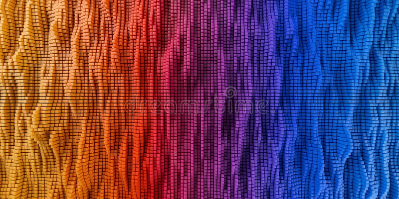 Spectrum Colored Bar Graph Field From Gradient Cube Or Box Mesh Array Background Abstract