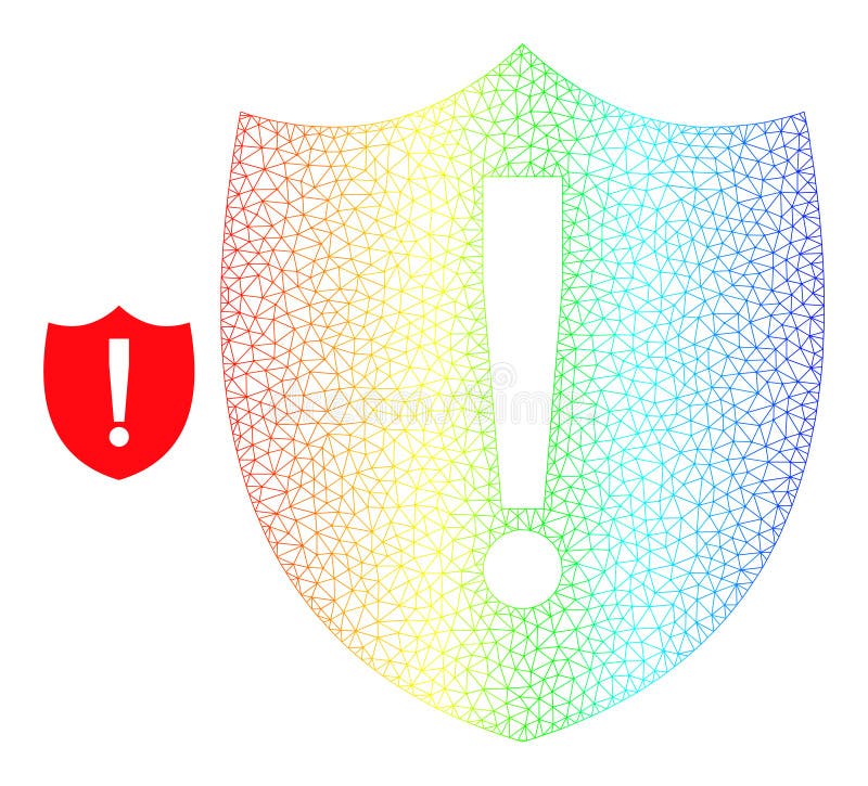 Rainbow Mesh Gradient Shield Warning Icon Stock Photo - Image of badge ...
