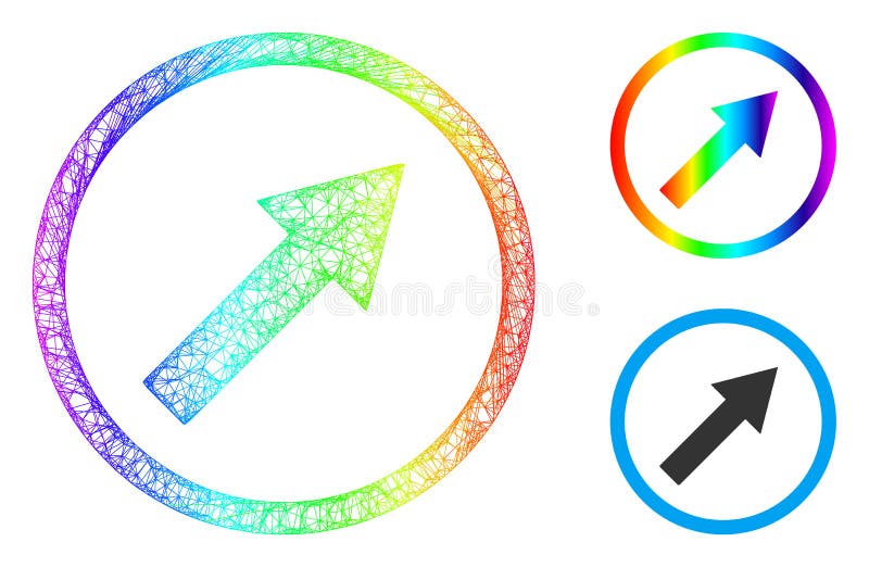 Spectrum Network Gradient Up-Right Rounded Arrow Icon Stock Vector ...