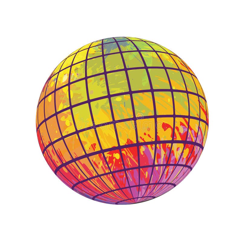 Spectrum Colorful Striped 3D Render World Globe Vector Background ...