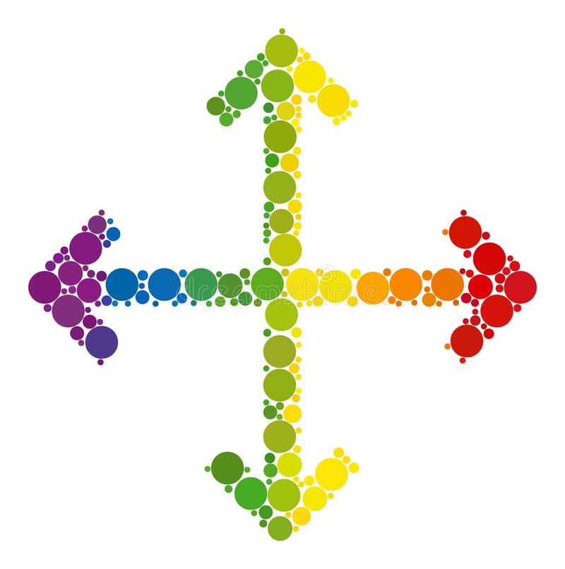 Spectrum Enlarge Arrows Mosaic Icon of Round Dots Stock Vector ...