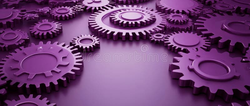 A Spectrum of Gears on a Purple Base, Symbolizing Forward-thinking and ...