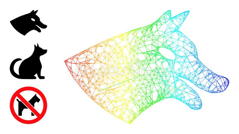 Spectrum Gradient Irregular Mesh Dog Head Icon Stock Illustration ...