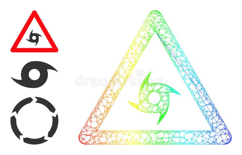 Spectrum Gradient Irregular Mesh Hurricane Warning Icon Stock Vector ...