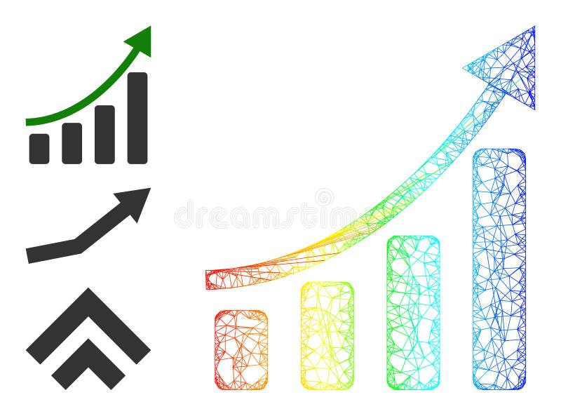 Spectrum Gradient Irregular Mesh Positive Trend Icon Stock Vector ...