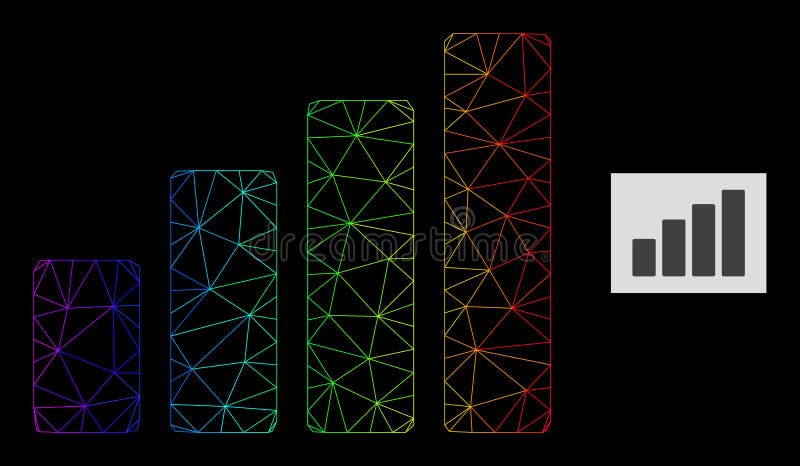 Spectrum Gradient Polygonal Mesh Bar Chart Icon Stock Vector ...