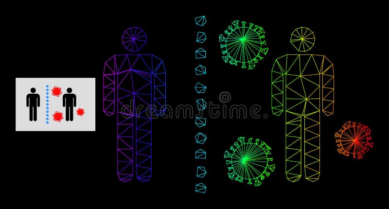 Spectrum Gradient Polygonal Mesh Virus Shield Wall Icon Stock Vector ...