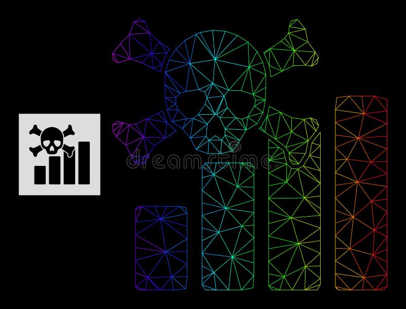 Spectrum Gradiented Polygonal Mesh Death Chart Icon Stock Vector ...