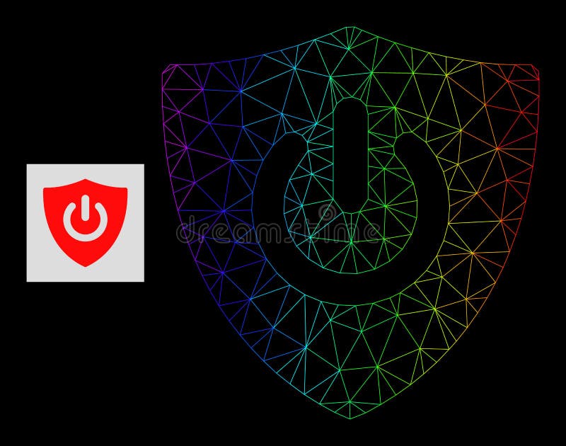 Spectrum Gradiented Polygonal Mesh Shield Turn Off Icon Stock Vector ...