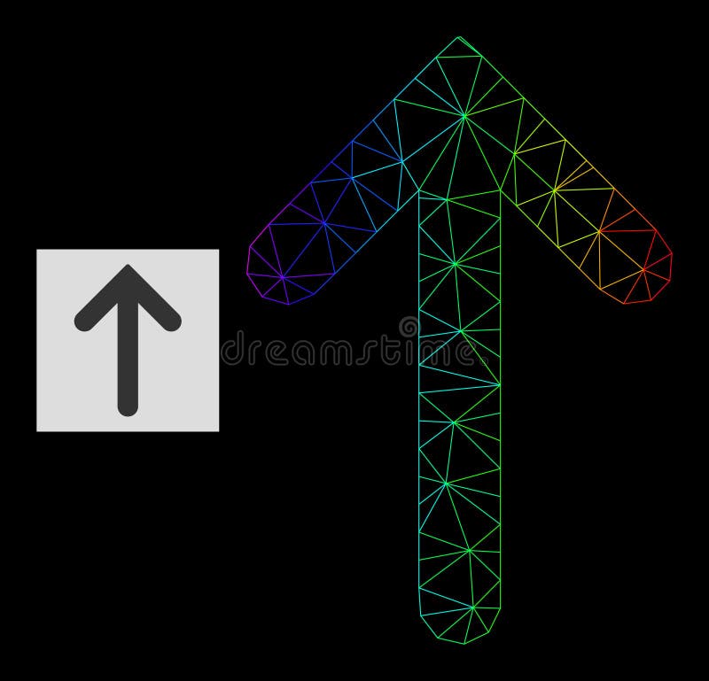 Spectrum Gradiented Polygonal Mesh Up Arrow Icon Stock Vector ...