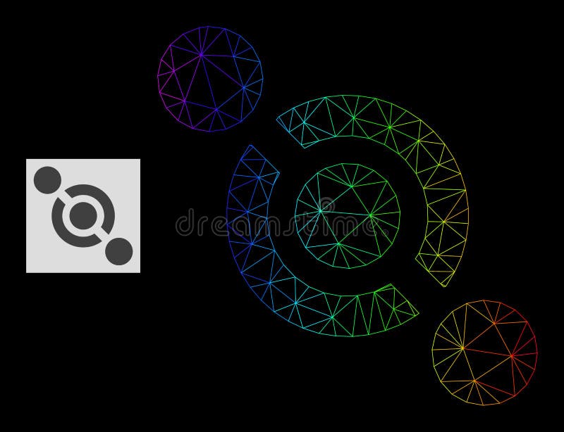 Spectrum Gradiented Polygonal Network Joint Connector Icon Stock Vector ...