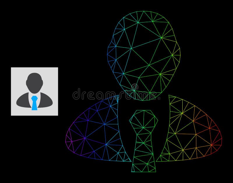Spectrum Gradiented Polygonal Network Manager Icon Stock Vector ...