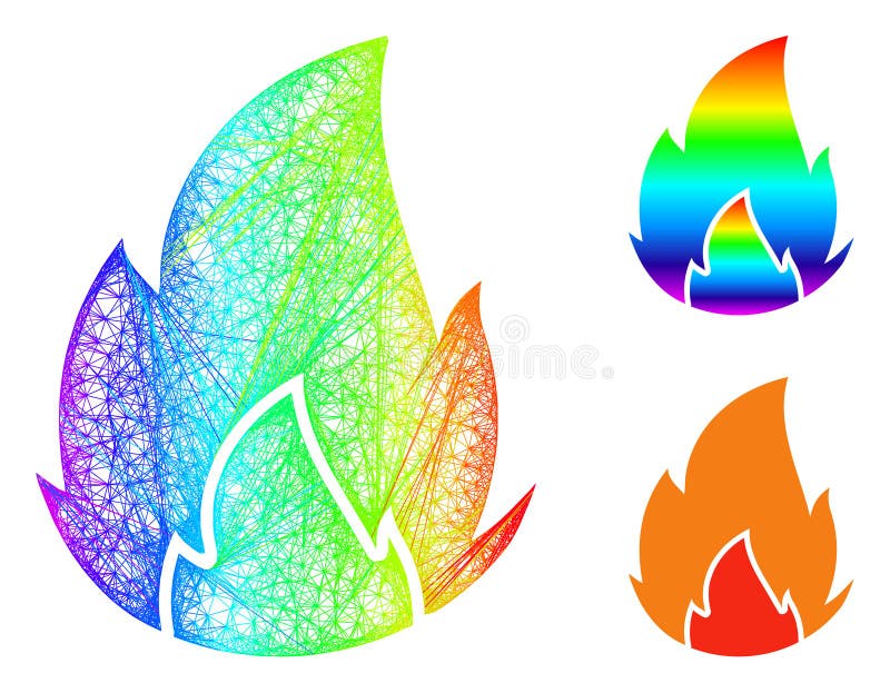 Spectrum Hatched Gradient Fire Icon Stock Vector - Illustration of ...