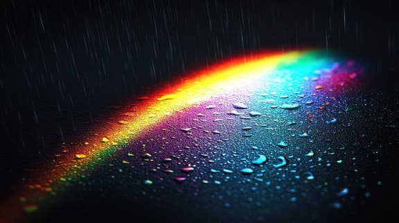 Spectrum of Hope, Rainbow Reflected in Rain Drops Stock Illustration ...