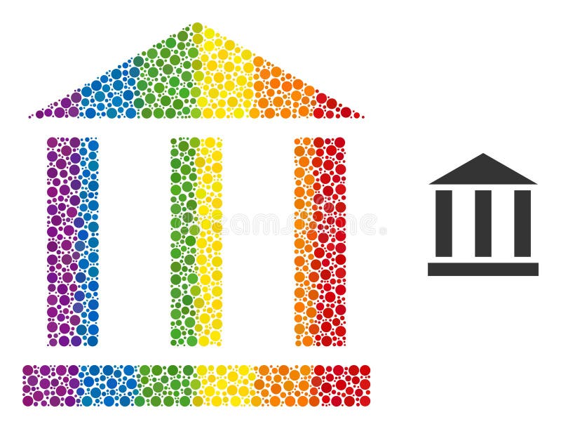 Spectrum Library Building Composition Icon of Spheric Dots Stock Vector ...