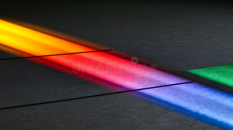 Spectrum of Light Shining on a Dark Surface Creating a Vibrant Display ...