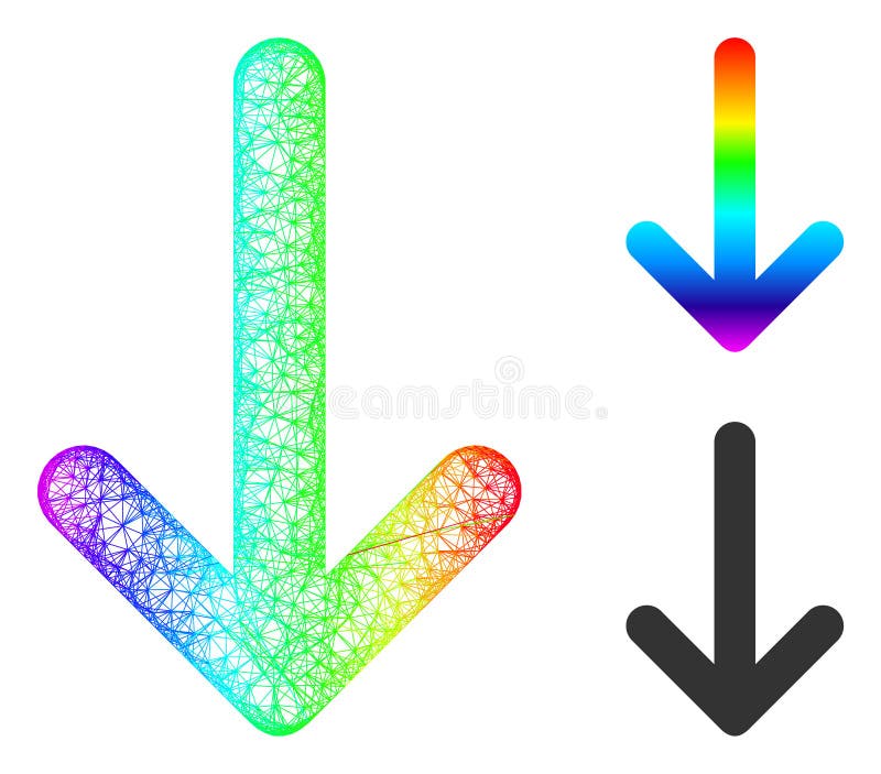 Spectrum Linear Gradient Arrow Down Icon Stock Vector - Illustration of ...