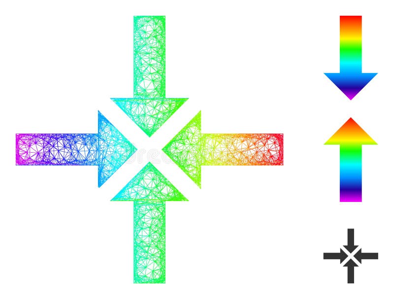 Spectrum Linear Gradient Compress Arrows Icon Stock Vector ...