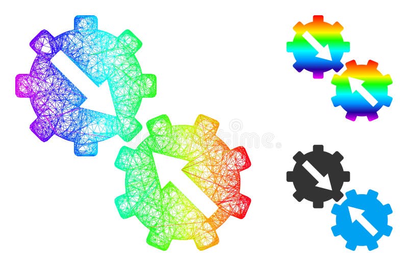 Spectrum Linear Gradient Gear Integration Icon Stock Vector ...