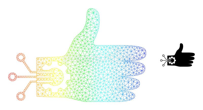 Spectrum Mesh Gradient Mechanical Hand Icon Stock Illustration ...