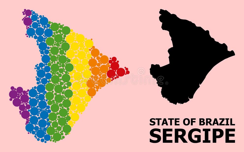 Spectrum Mosaic Map of Sergipe State for LGBT Stock Vector ...