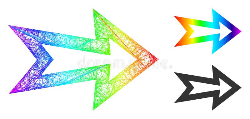 Spectrum Net Mesh Gradient Arrow Right Icon Stock Vector - Illustration ...