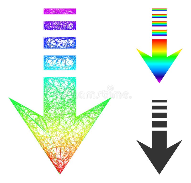 Spectrum Net Mesh Gradient Send Down Icon Stock Vector - Illustration ...