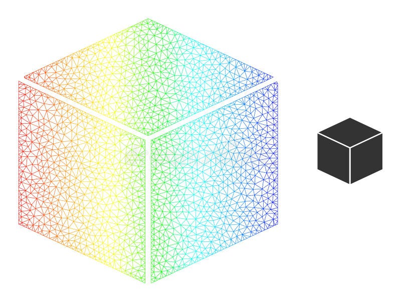 Spectrum Network Gradient Cube Icon Stock Vector - Illustration of ...