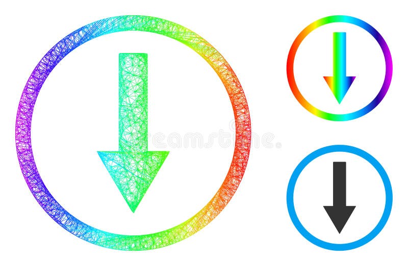 Spectrum Network Gradient Down Rounded Arrow Icon Stock Vector ...