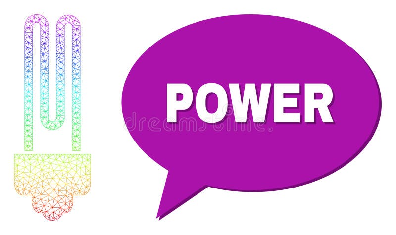 Spectrum Network Gradient Fluorescent Bulb Icon and Power Message ...