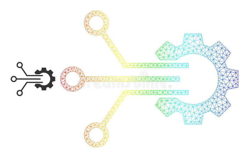 Spectrum Network Gradient Gear Sensor Icon Stock Vector - Illustration ...